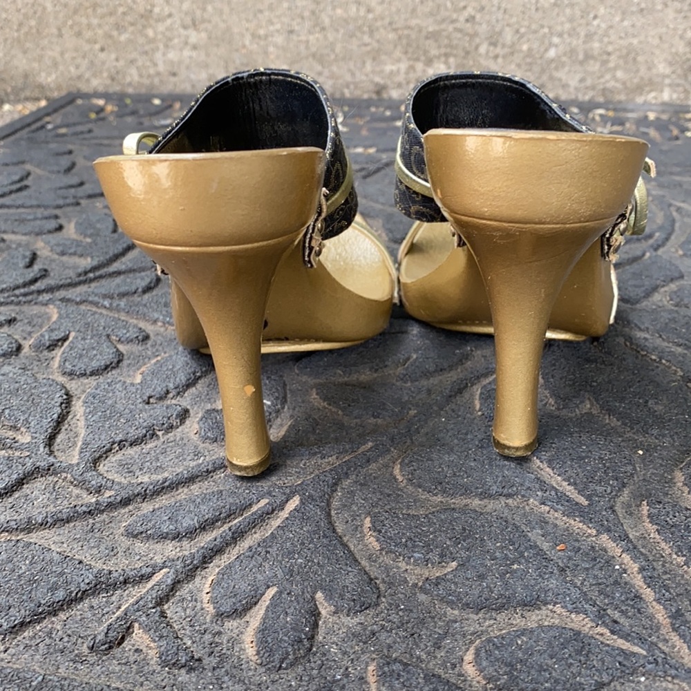 Guess Monogram Slide High Heel Shoes Sandal - Gem